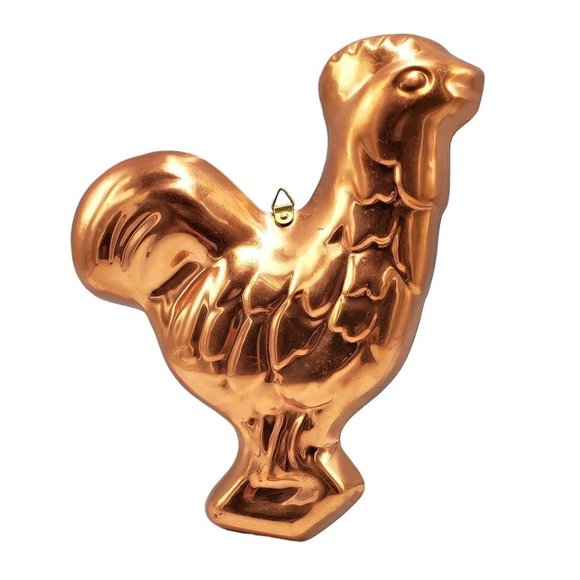 Unknown | Kitchen | Vintage Copper Rooster Mold Pan Jello Metal Copper ...
